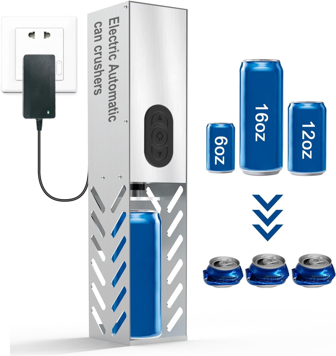 Automatic Wall Mounted Electric Can Crusher for Recycling 12oz To 16oz ...