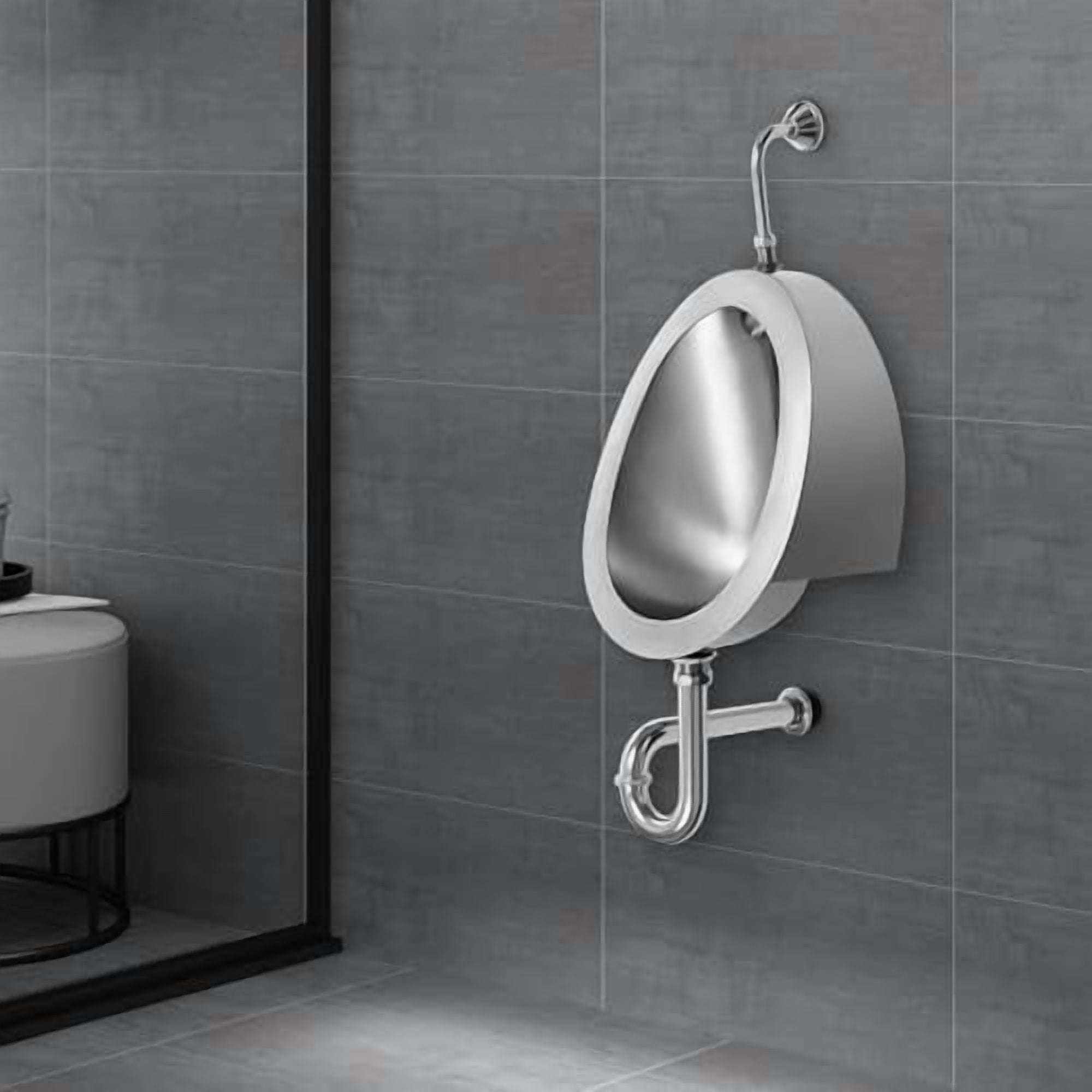 Automatic Wall Mounted Men's Bathroom Urinal, Intelligent Sensor Flush ...