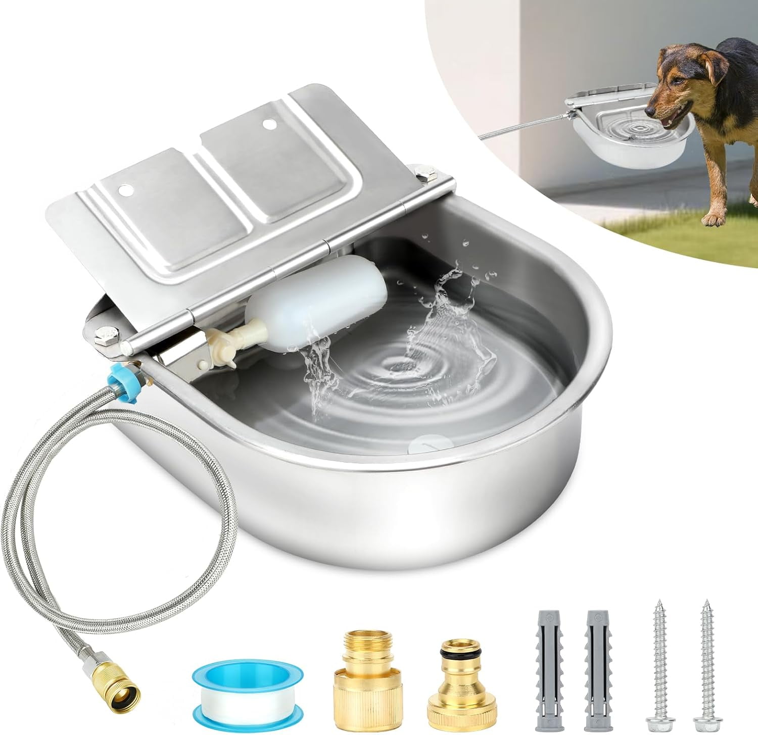 Automatic Water Dispenser for Dogs, 1 Gallon Outdoor Automatic Dog ...