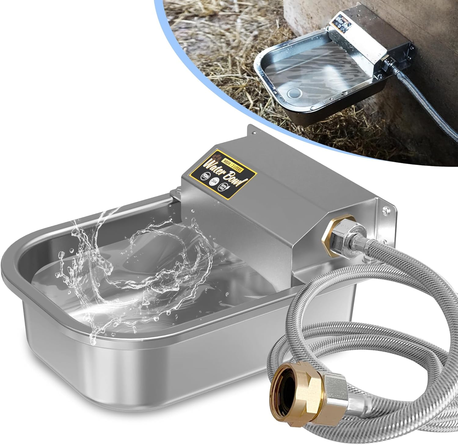 Automatic Water Dispenser for Dogs, 101oz Outdoor Dog Water Bowl, 304 ...