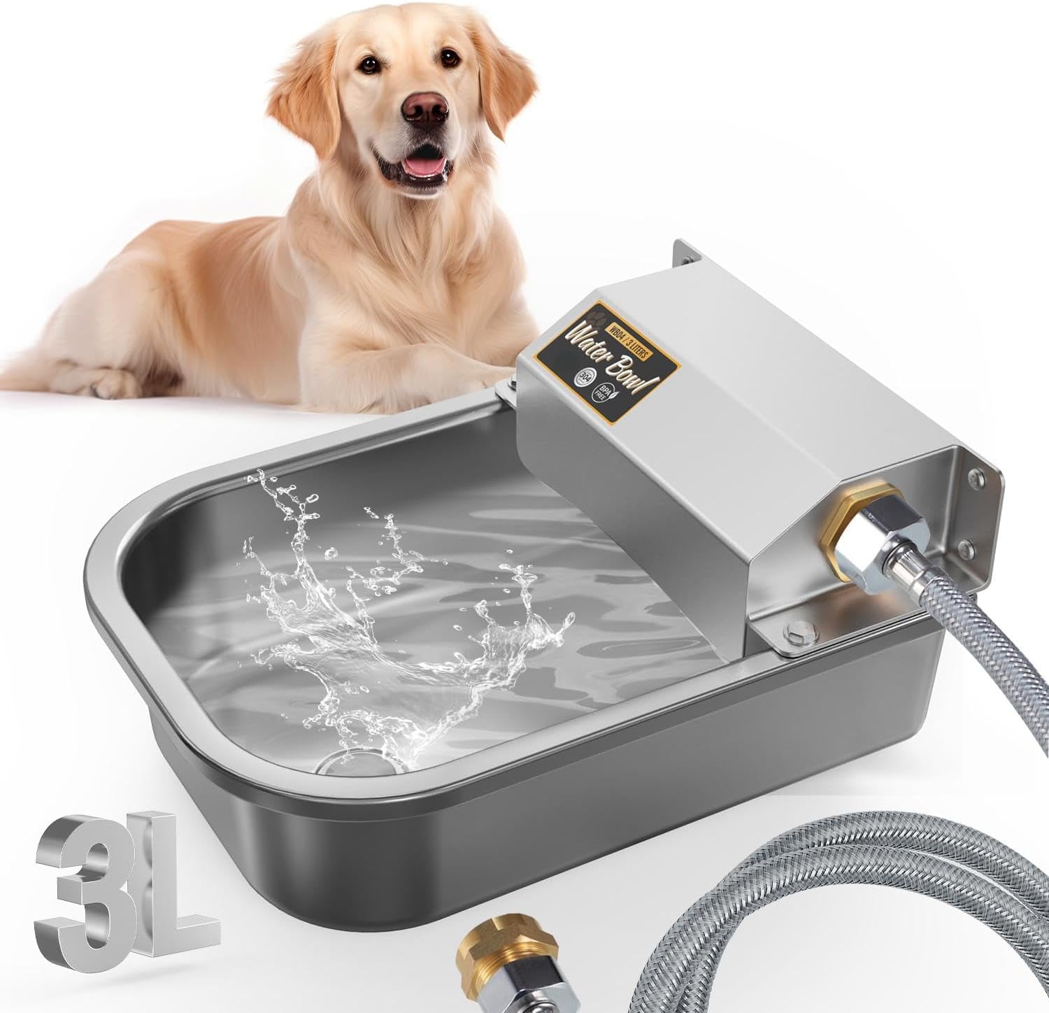 Automatic Water Dispenser for Dogs, Patented 3L Outdoor Dog Drinking ...