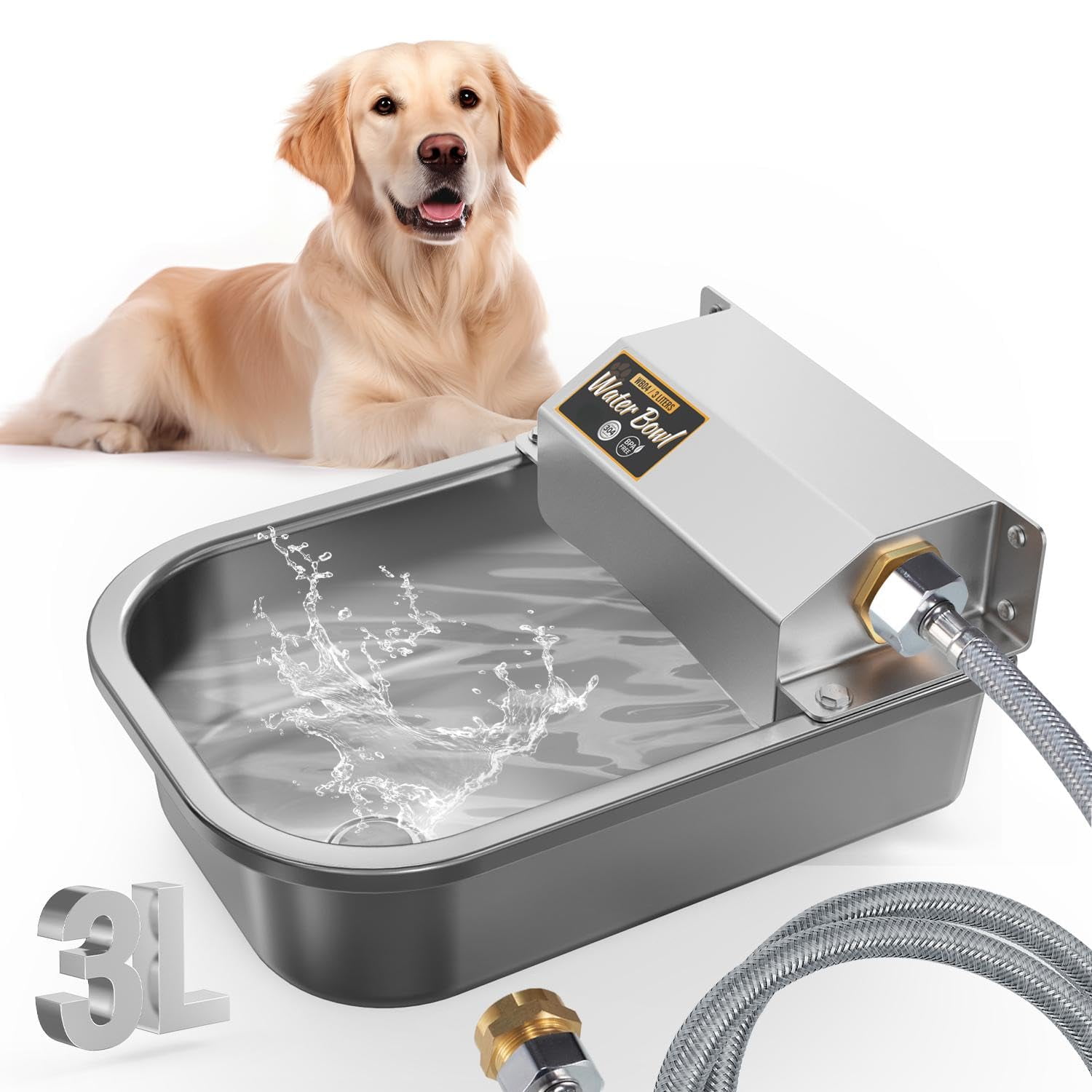 Automatic Water Dispenser for Dogs, Patented ATT13L Outdoor Water Bowl ...