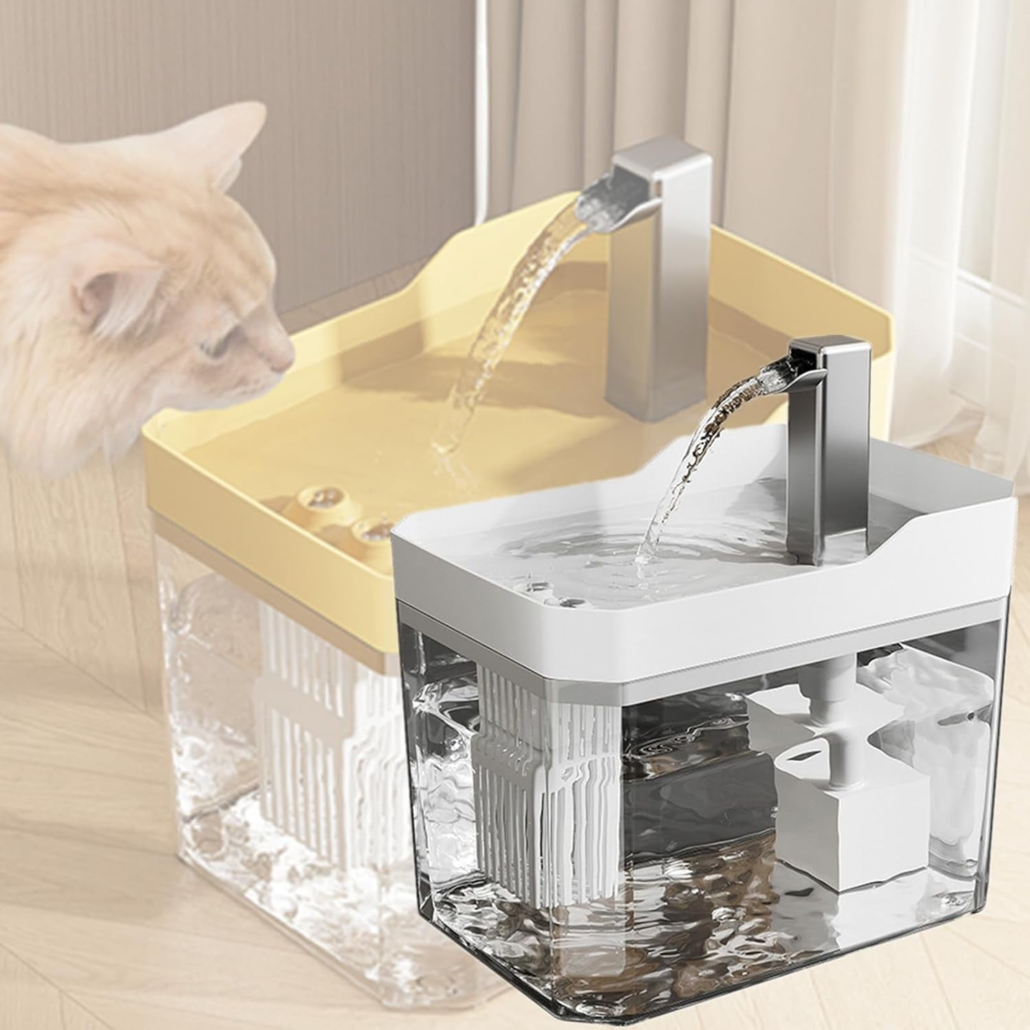 Automatic Water Drinking Fountain Dispenser for Cat, 2025 Upgraded Smart Pet Water Fountain ...