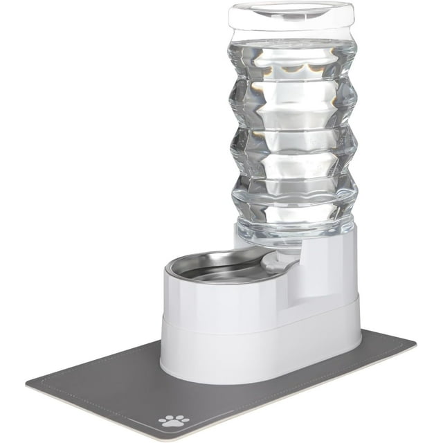 Automatic Water Feeder, Stainless Steel Pet Waterer with Waterproof Pad ...