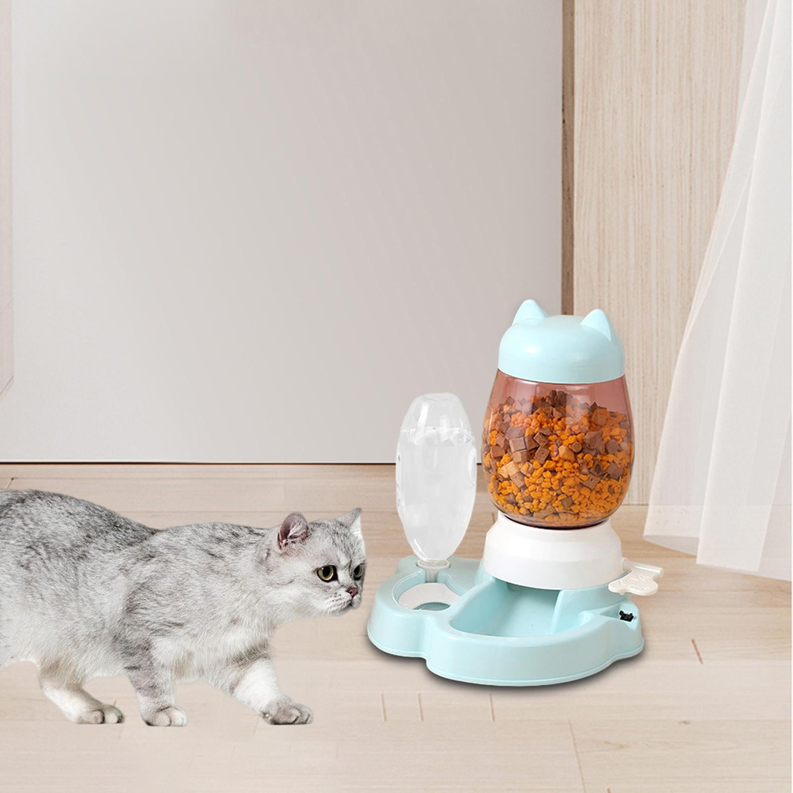 Automatic Waterer Press Food Feeding Cat Feeder for Indoor Cats Pet ...