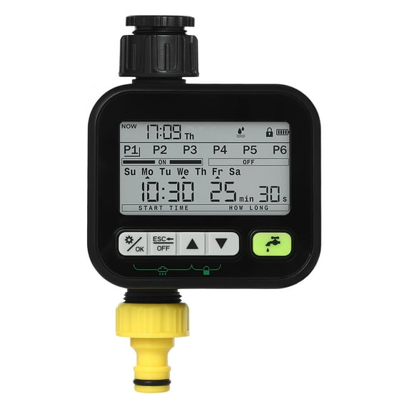 Automatic Watering Timer - 3 Program Settings, LCD Display, 3/4" Hose ...