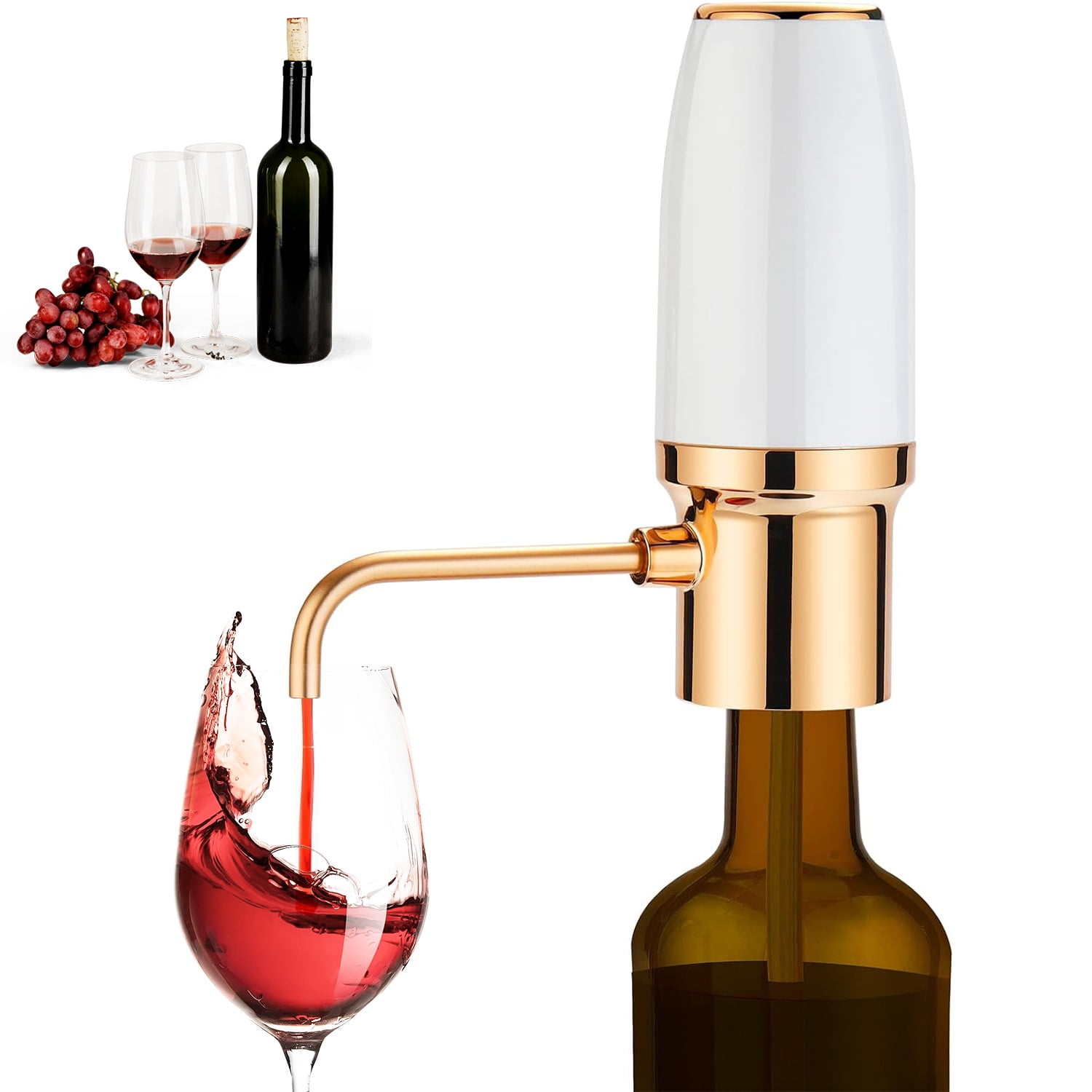 Electric One-Button Wine Aerator, Automatic Decanter & Dispenser, USB ...