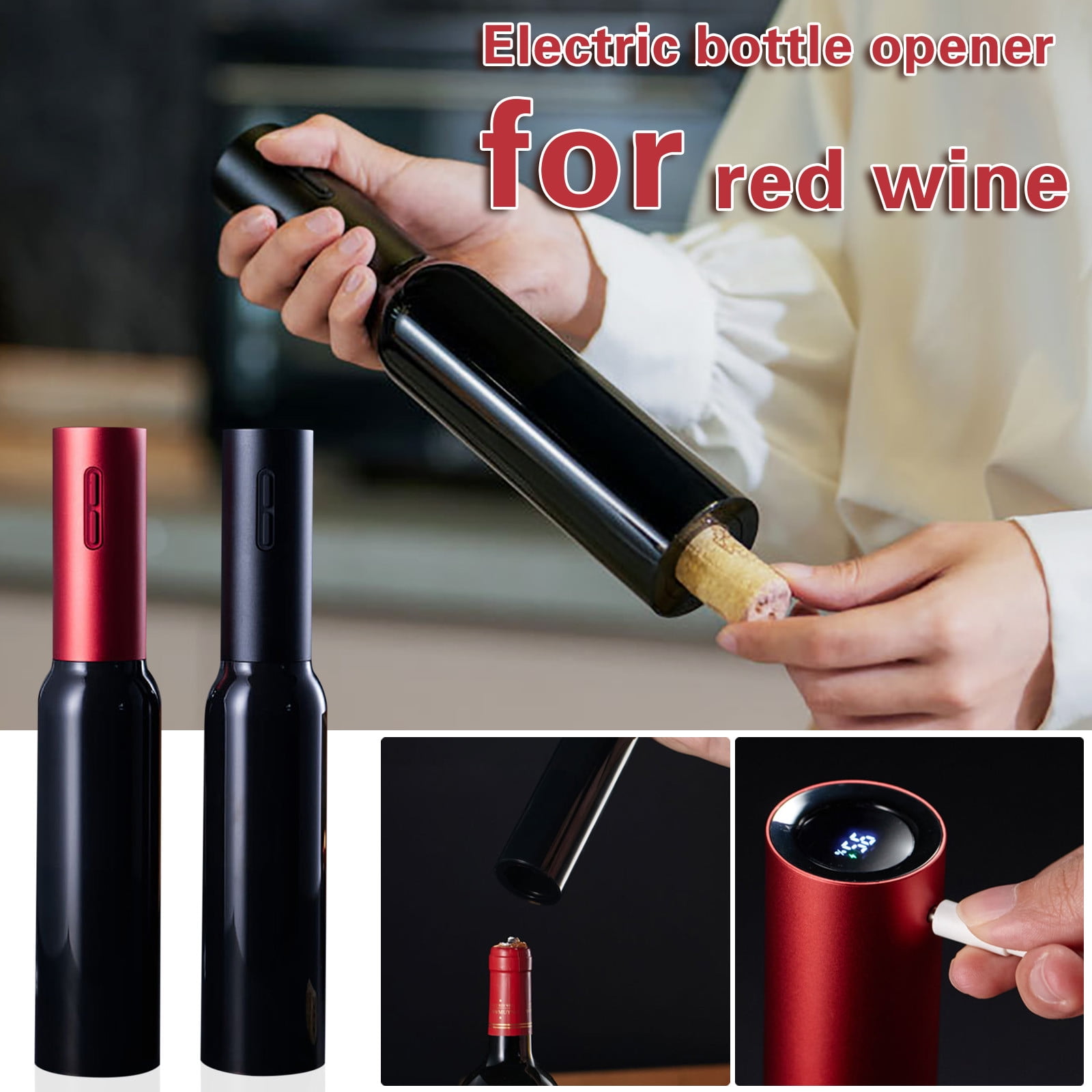Automatic Wine Opener,Foil Cutter,Reusable Battery Powered,Modern Kitchen Design for Home ...
