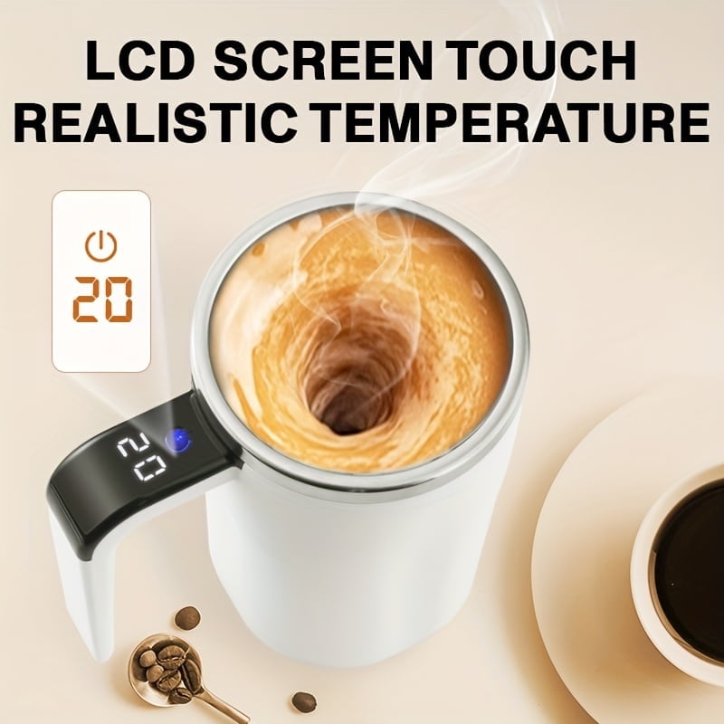 Automatic coffee mug with temperature display and USB charging - large ...