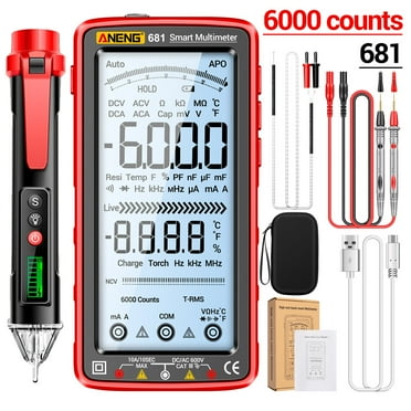 Getoverfinish Digital Multimeter, Fs899l Multimeter - 6000 Counts, USB ...
