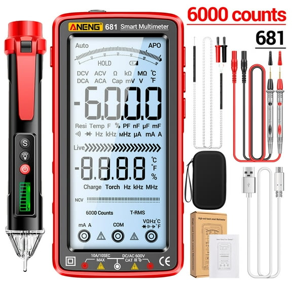 Ever Start Digital Multimeter 300 Volt with LCD Display, Test Light ...