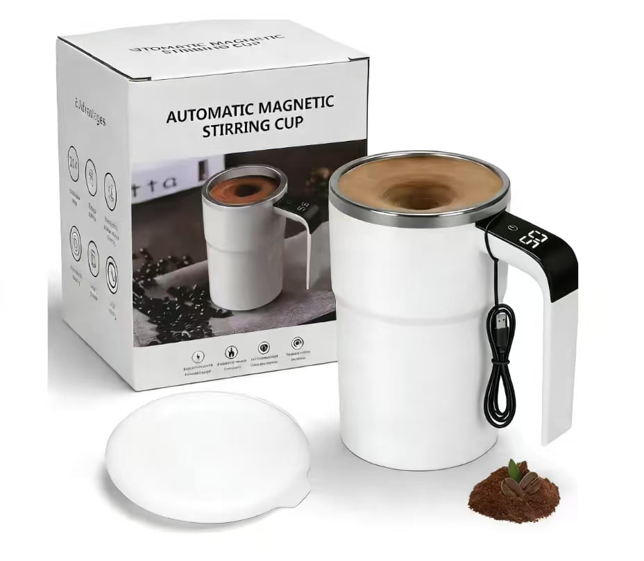 Automatic magnetic stirring coffee cup, built-in LED thermometer ...