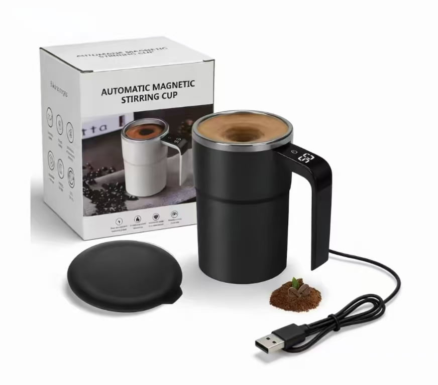 Automatic magnetic stirring coffee cup, built-in LED thermometer ...