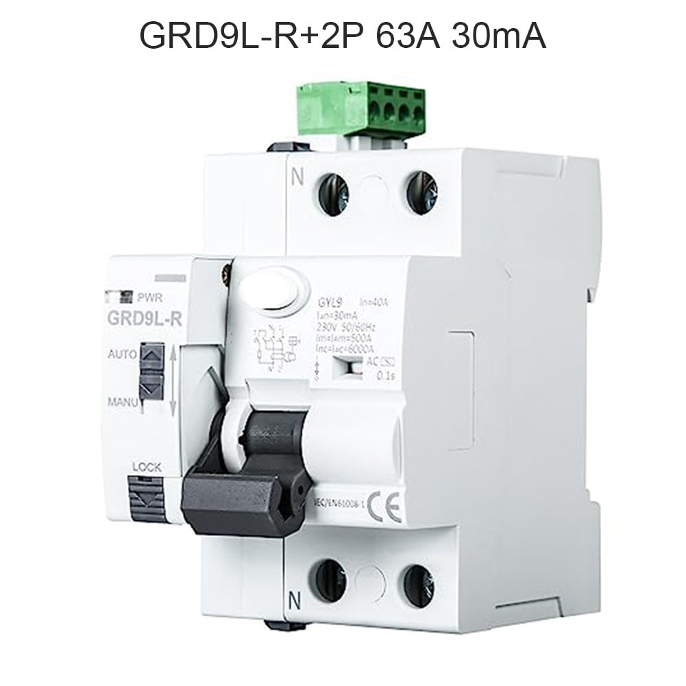 Automatic reinstallation differential switch circuit breaker GRD9L-R+2P ...