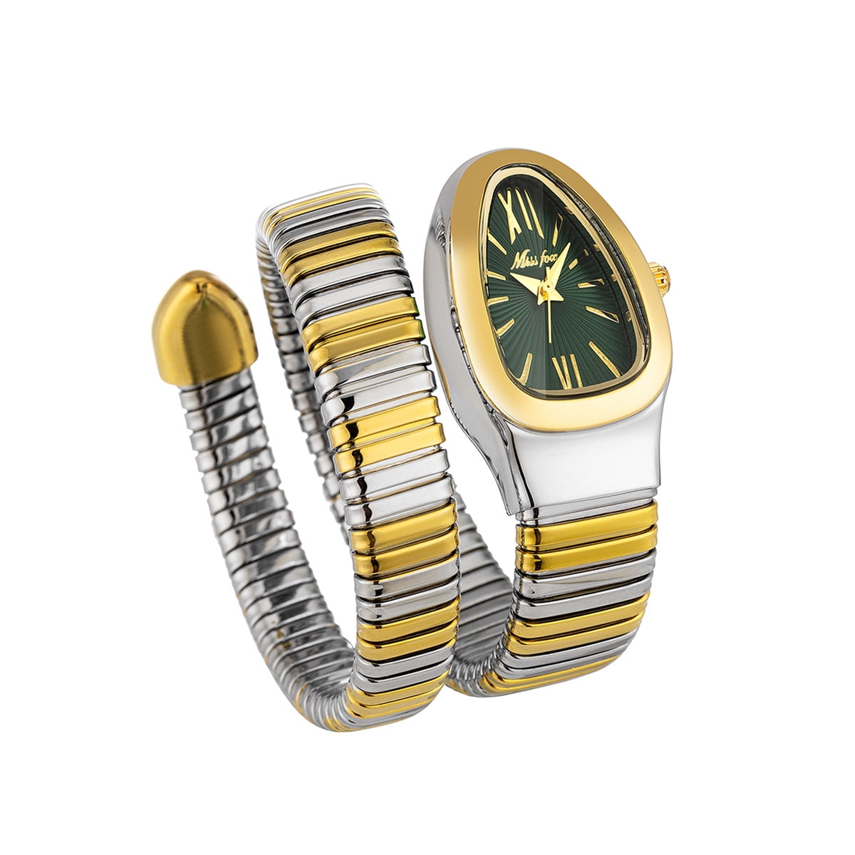 Women Classic Snake Shape Bracelet Watches Gold Silver Ladies Quartz ...