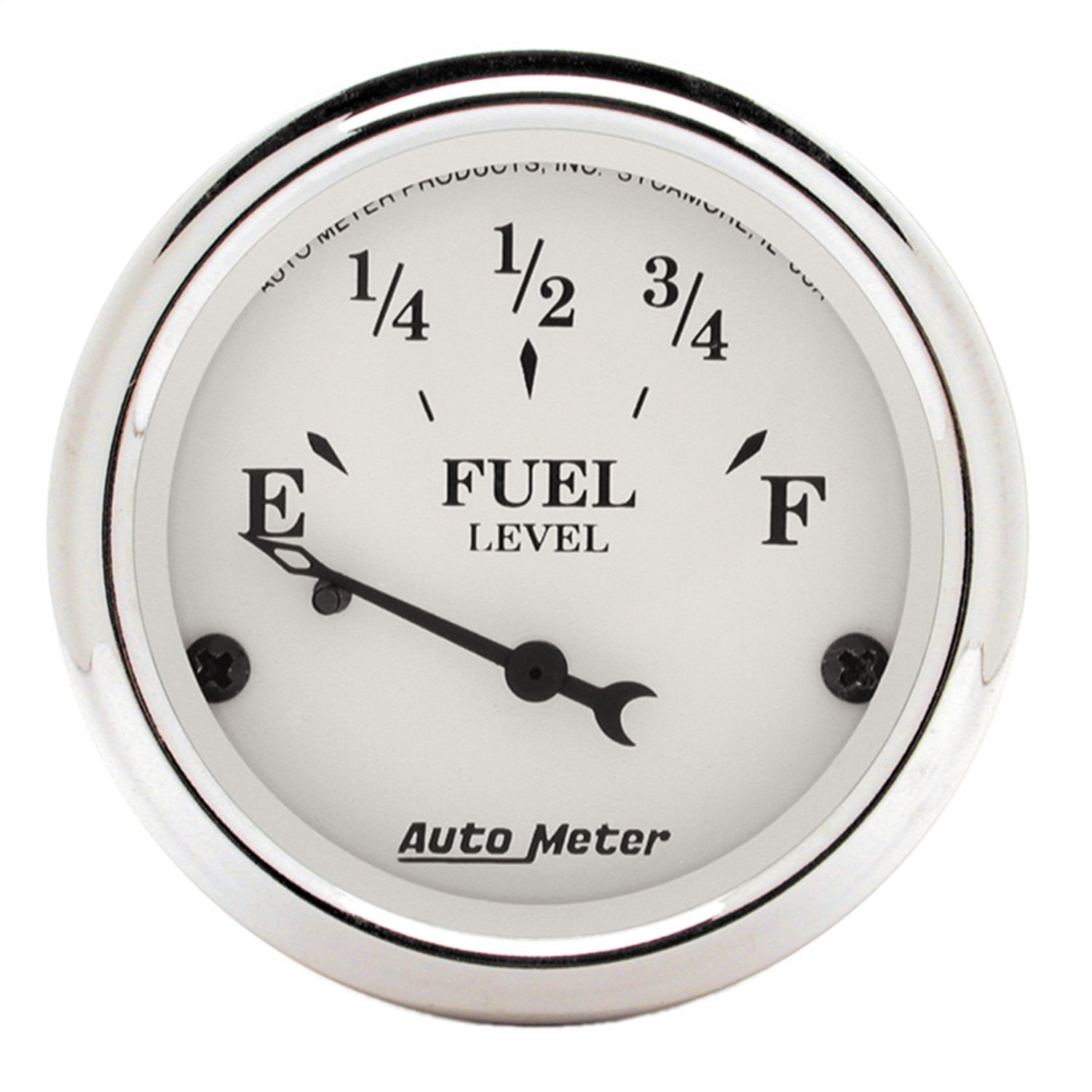 AutoMeter 1605 Old Tyme White Fuel Level Gauge; 2-1/16 in.; White Dial ...