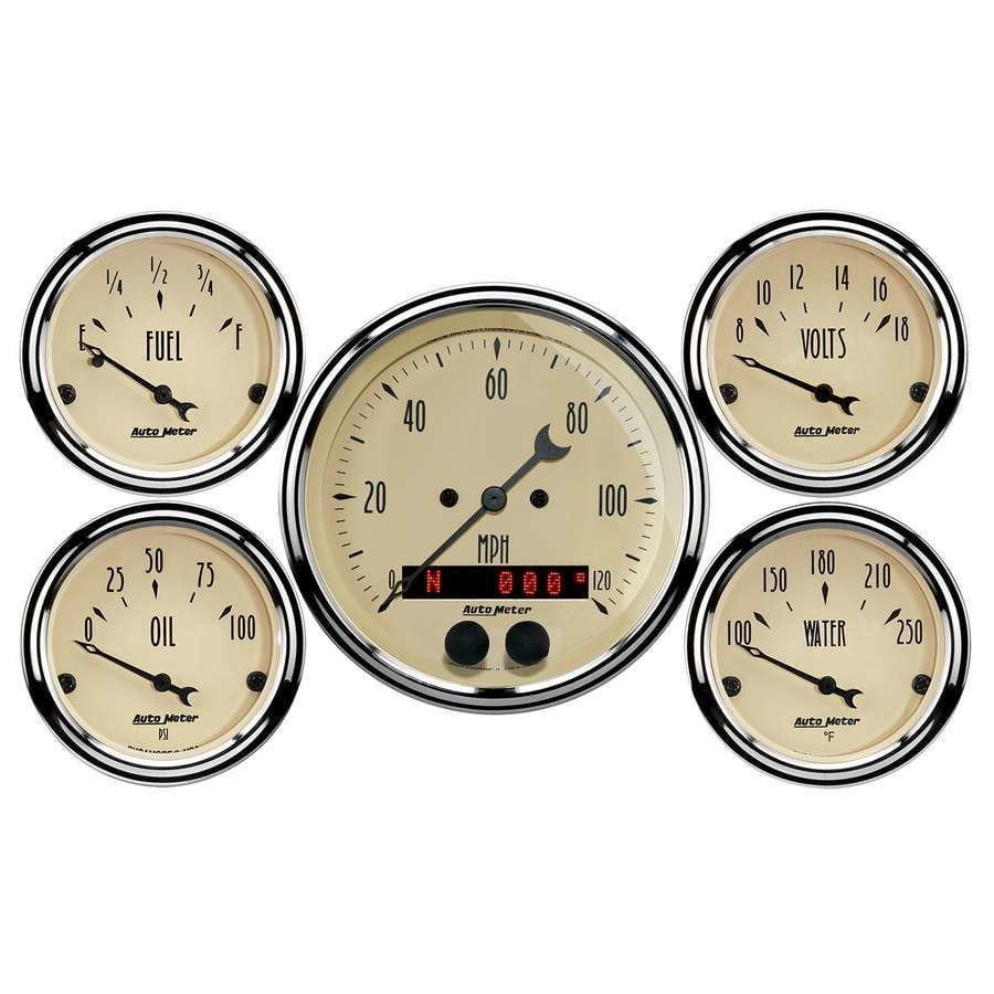 Autometer Antique Beige Gauge Kit w/GPS Speedo - Walmart.com