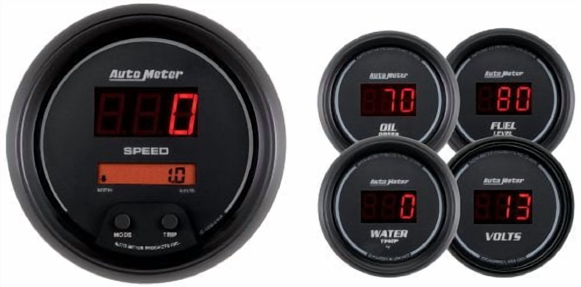 Autometer 6300 Sport-Comp Digital Gauge Kit, 5 Pc., 3-3/8" & 2-1/16 ...