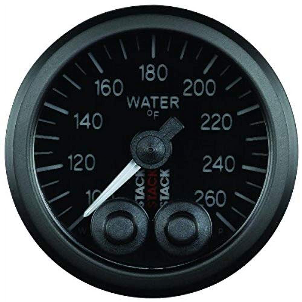 Autometer Stack Pro Control 52mm 100-260 deg F Water Temp Gauge - Black ...