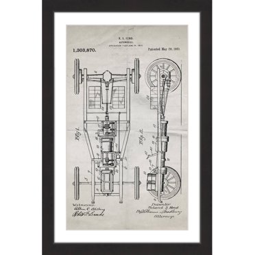 "Paint Brush 1873 Blueprint" Framed Painting Print - Walmart.com