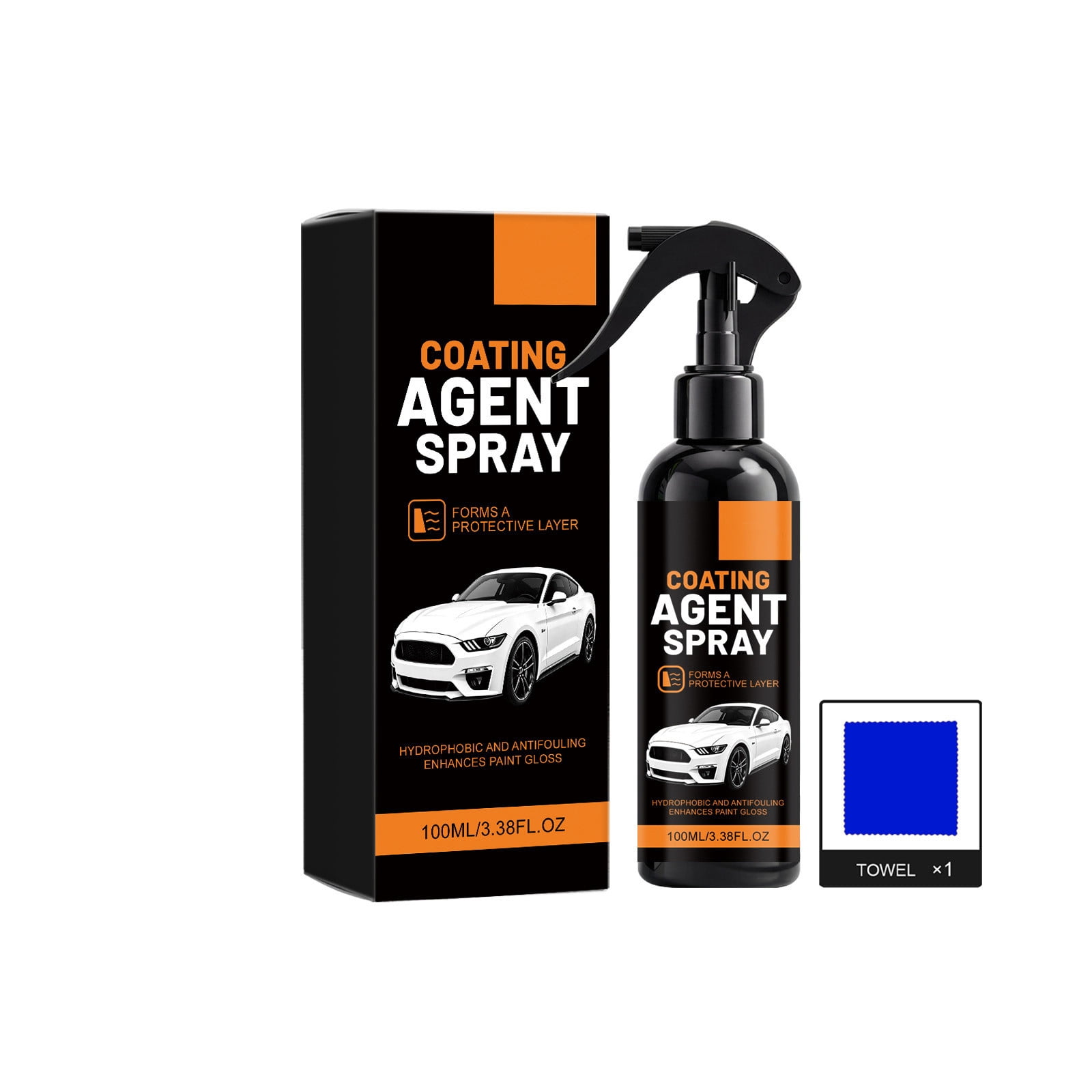 Automobile Coating Spray with Microfiber Towel– Hydrophobic Car Paint ...