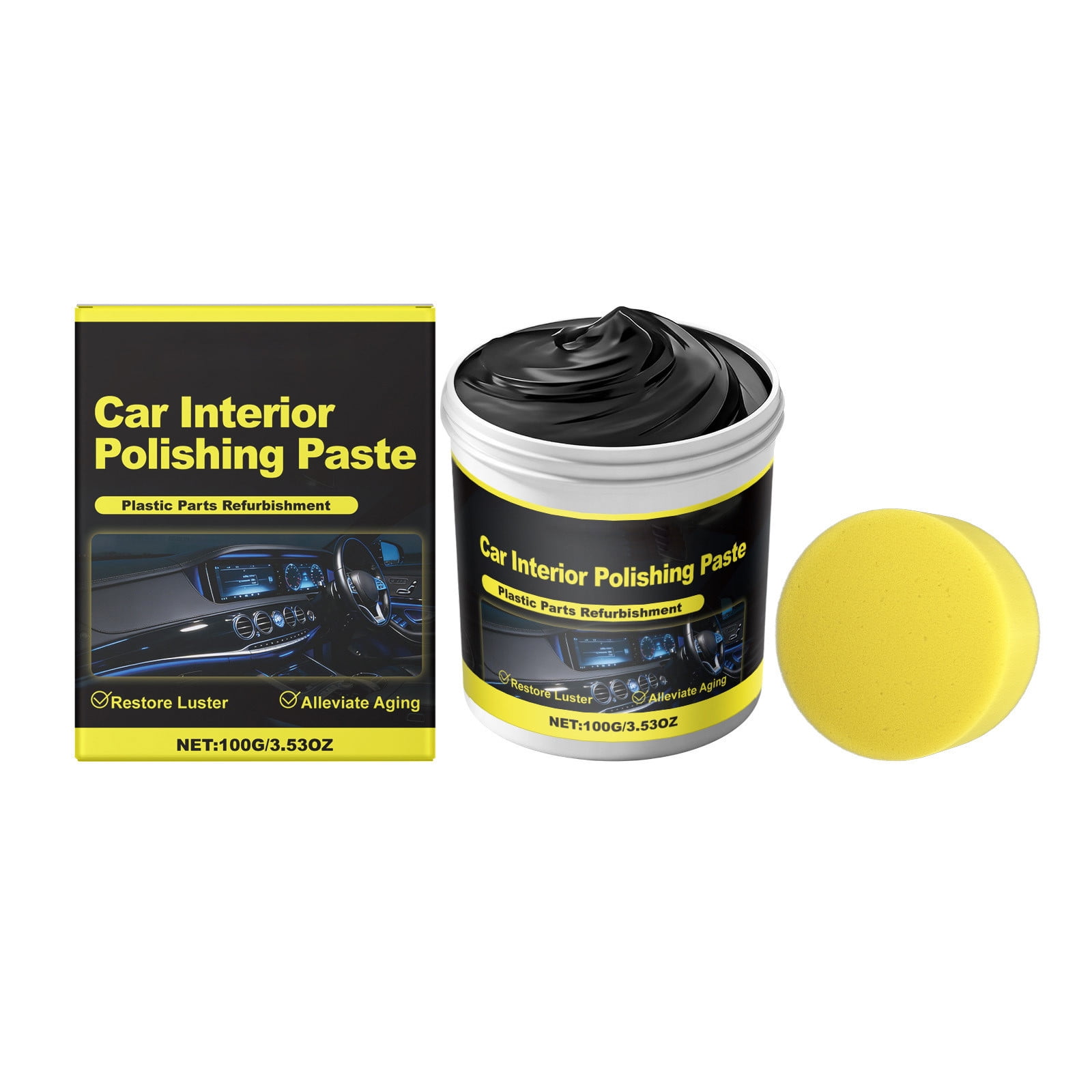 Automobile Interior Polishing Paste With Sponge Applicator, 100G ...
