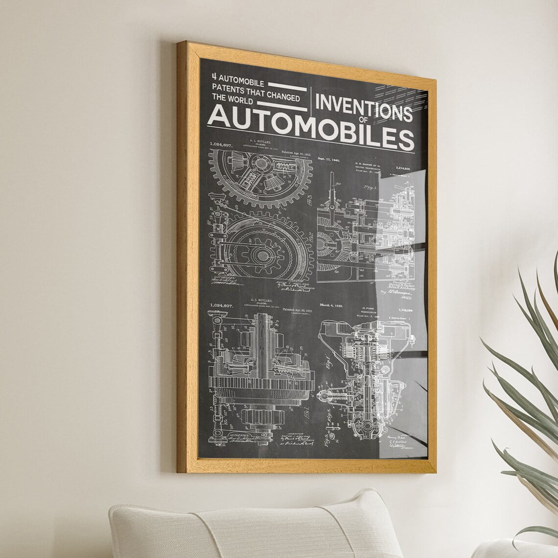 Automobile Inventions Patent Vintage Car Enthusiast Decor, Unframed ...