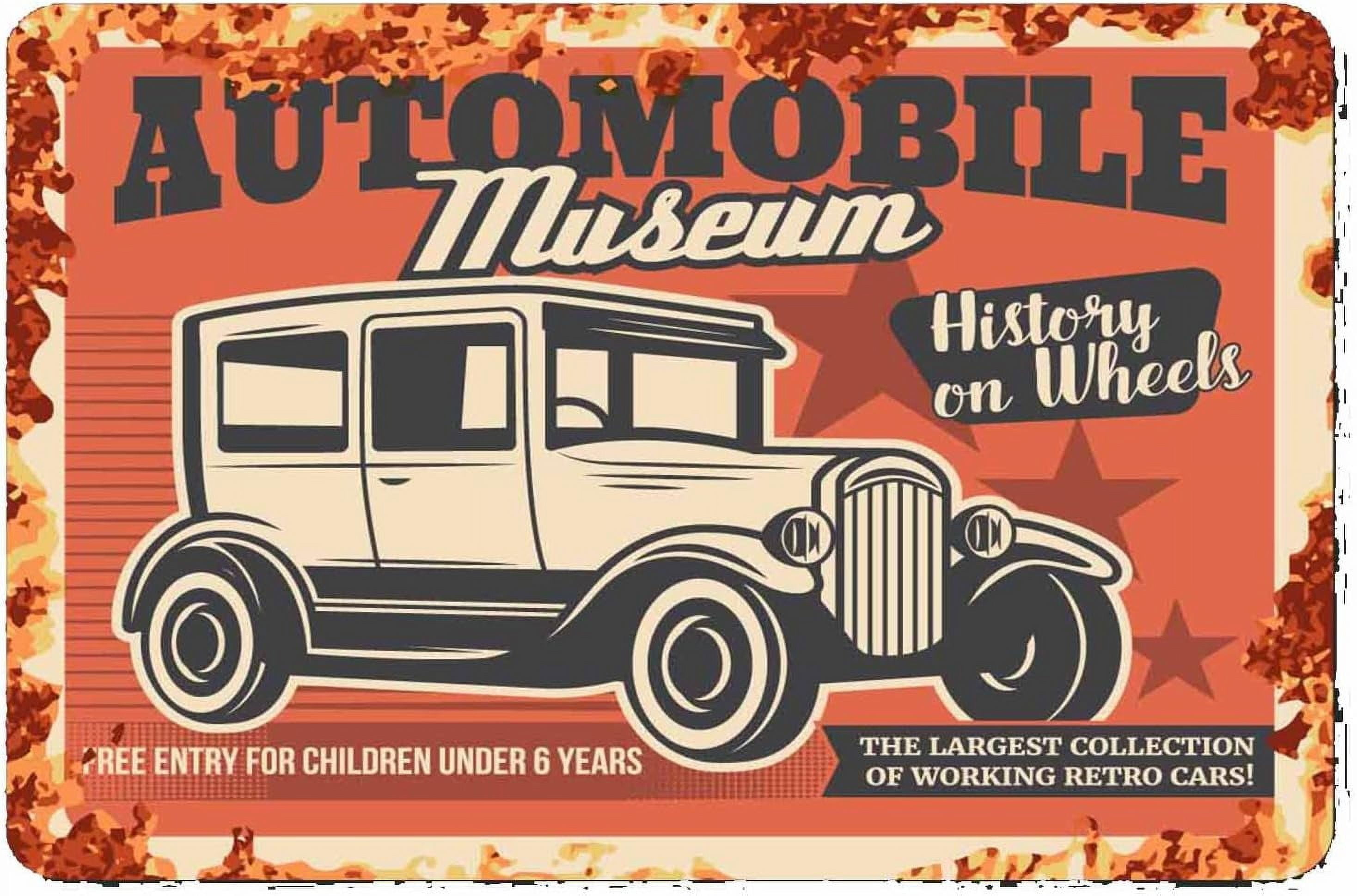 Automobile Museum Vintage Metal Tin Signs Retro Garage Signs For Men ...