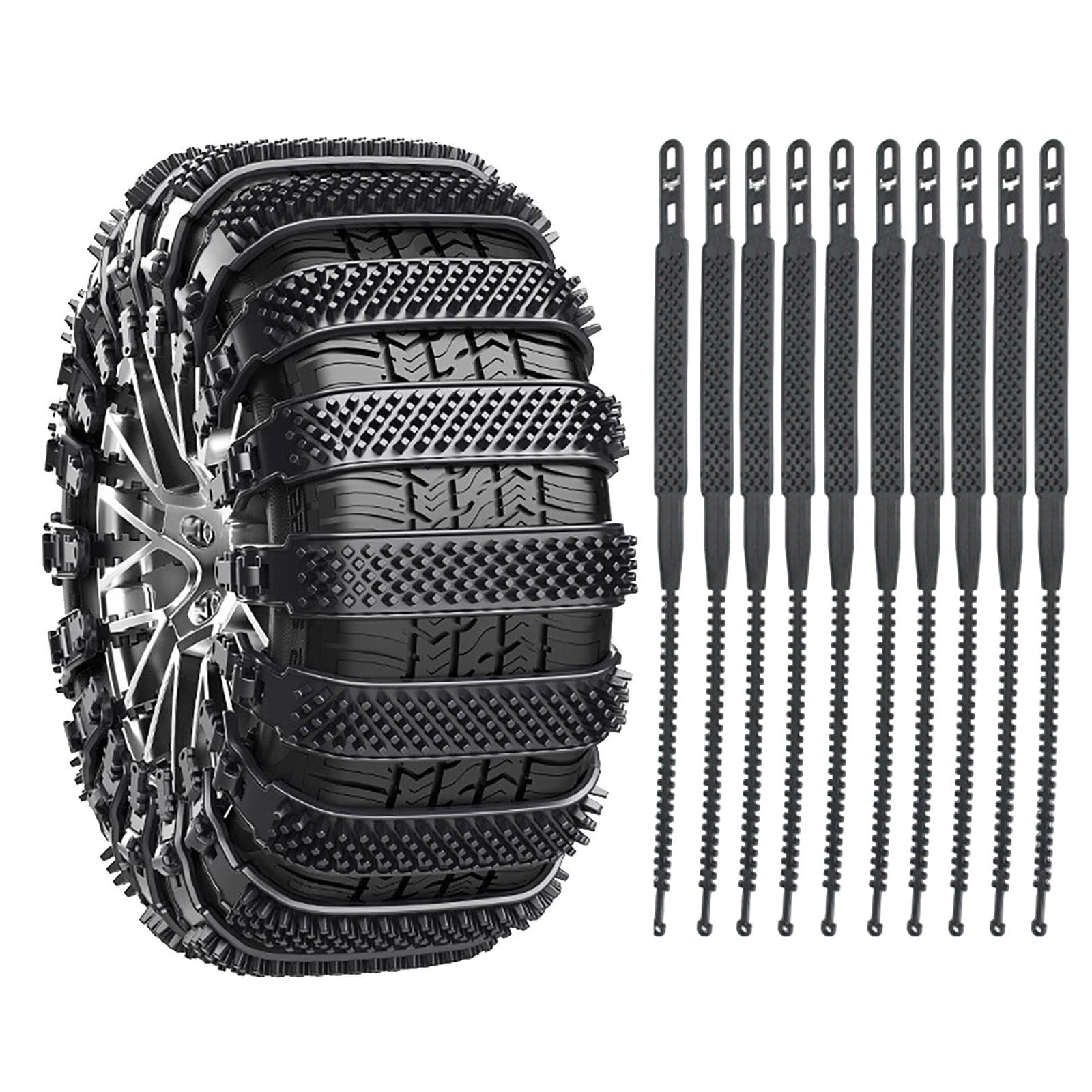Automobile Snow Chains for Sedans & SUVs | Anti-Slip Tire Straps Set of ...