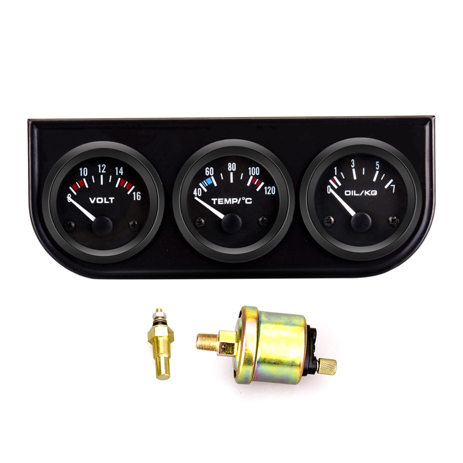 Automobile Triple Gauge Kit 2-inch52mm 3-in-1 Volt Meter Water ...
