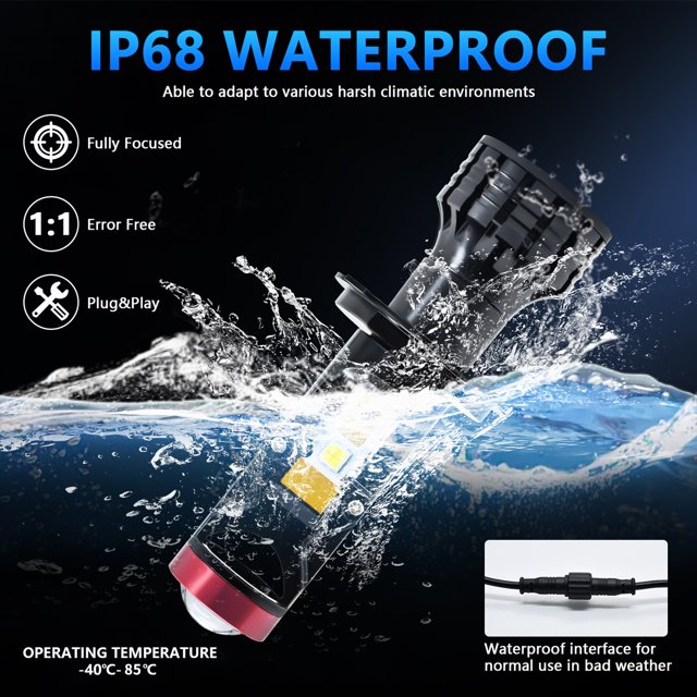Automobile headlights,6000k White Ip68 Super Lens Led Conversion Kit ...