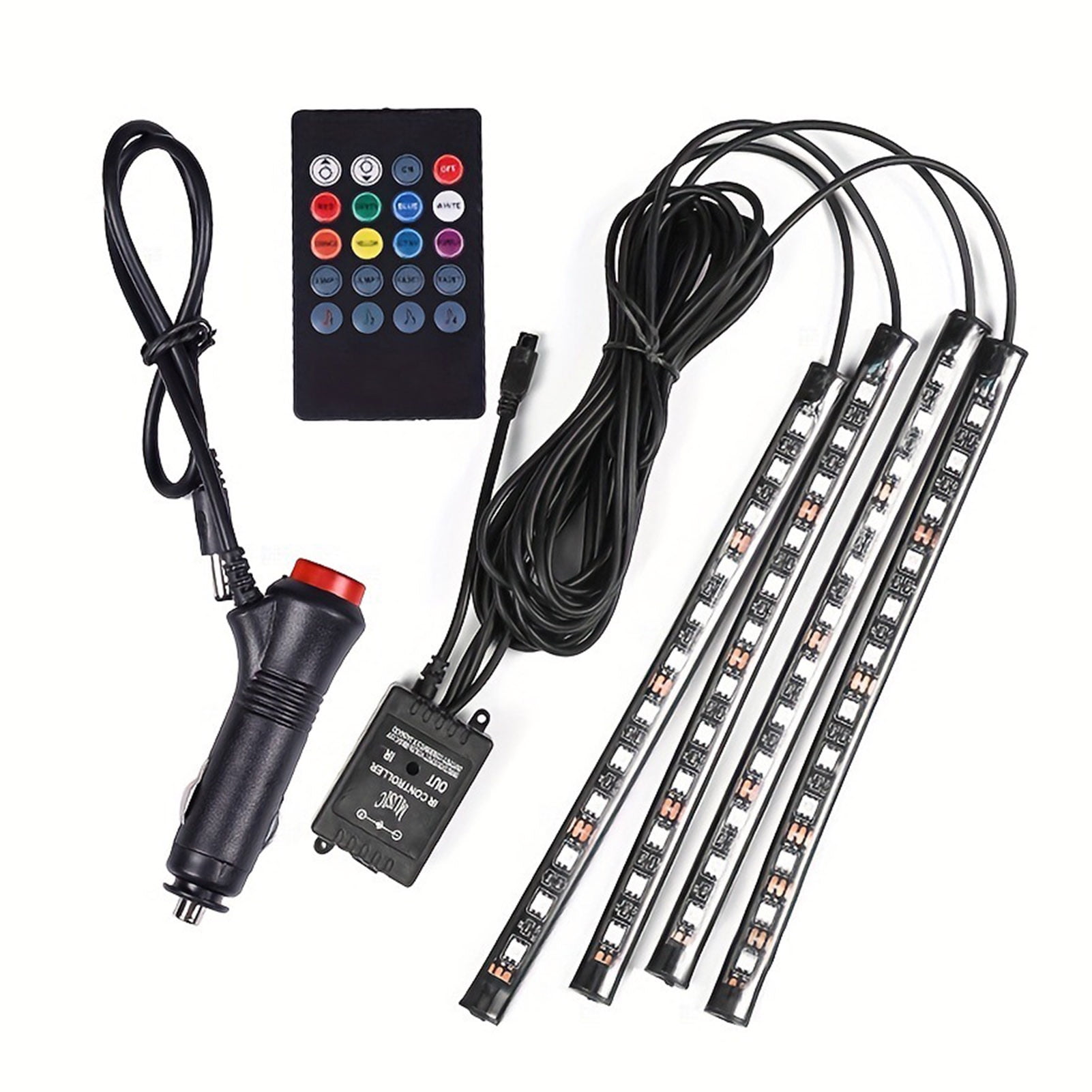Automobile lamp,48 Leds 12v And Remote Adapter Kit With Sound Leds 12v ...