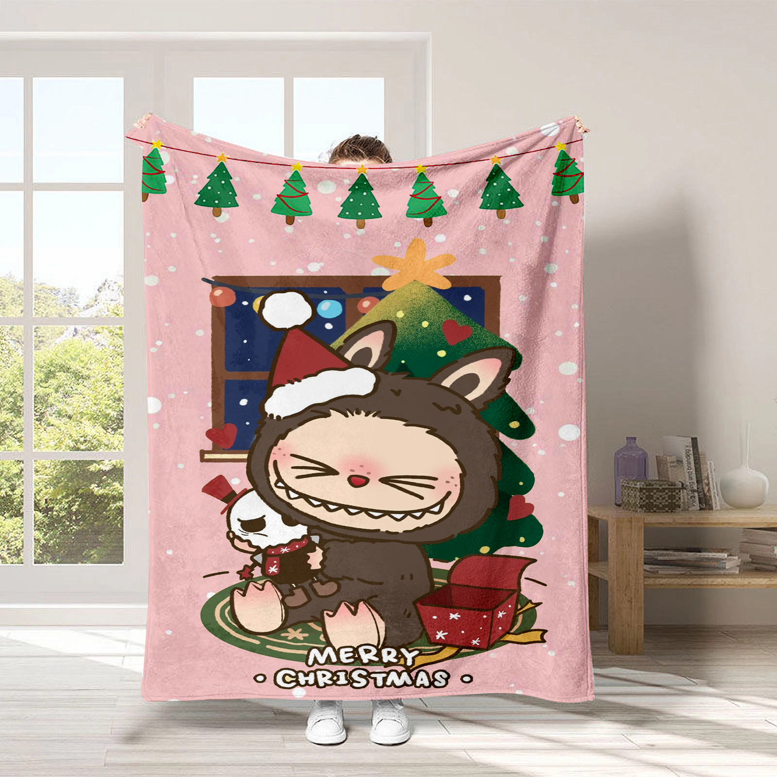 Automobiles Curtain Cloth Labubu Thai Elf Sky Group Cute Plush Comfortable Flannel Four Seasons ...