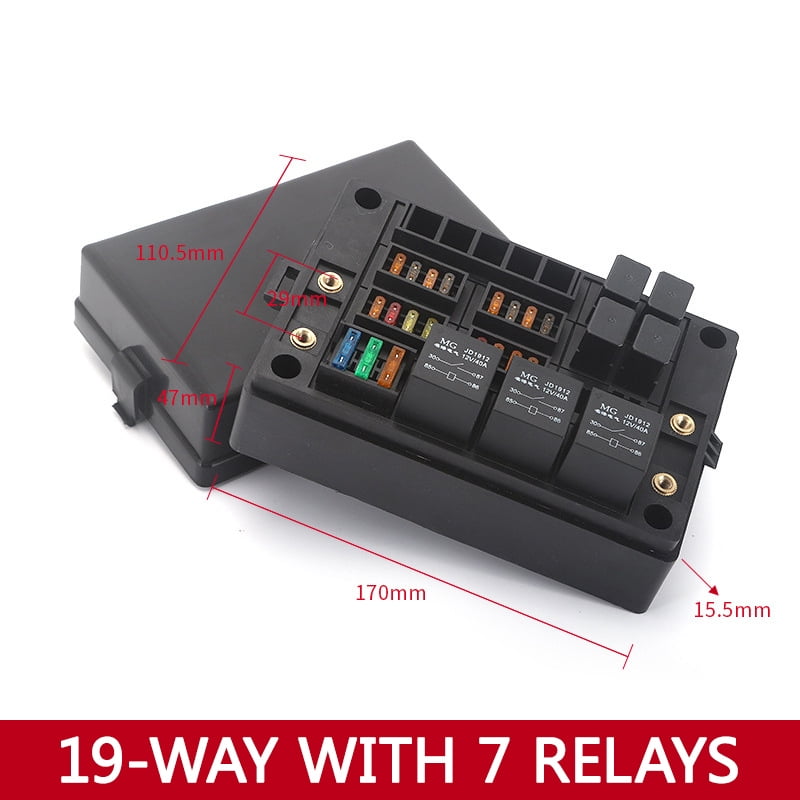 Automotive 6-way fuse box with relay box assembly, 12 way 10 way 8 way ...
