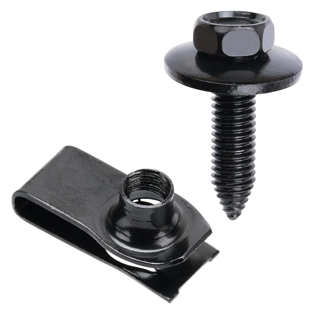 Automotive Body Fastener Set 8mm Threaded Bolt And U Clamp Nut Suitable ...