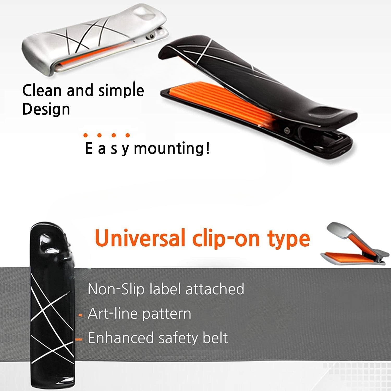 Automotive Car Safety Seat Adjust Belt Crab Peg Clip-on Type Stopper ...