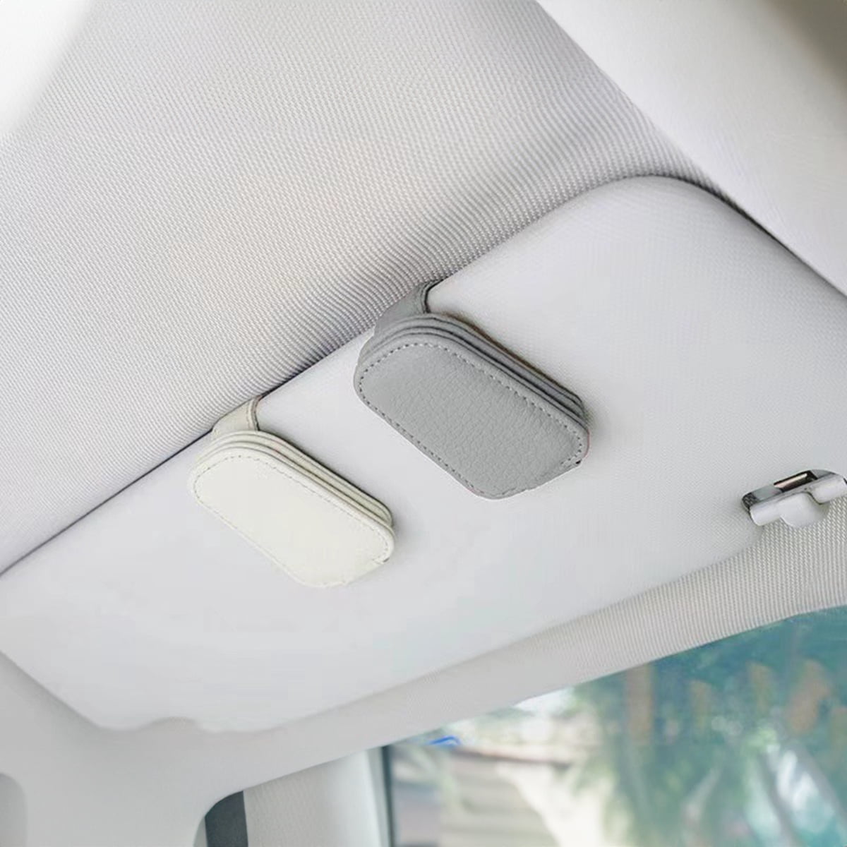 Automotive Car Stuff Magnetic Leather Sunglasses Clip Car Visor Enhance ...