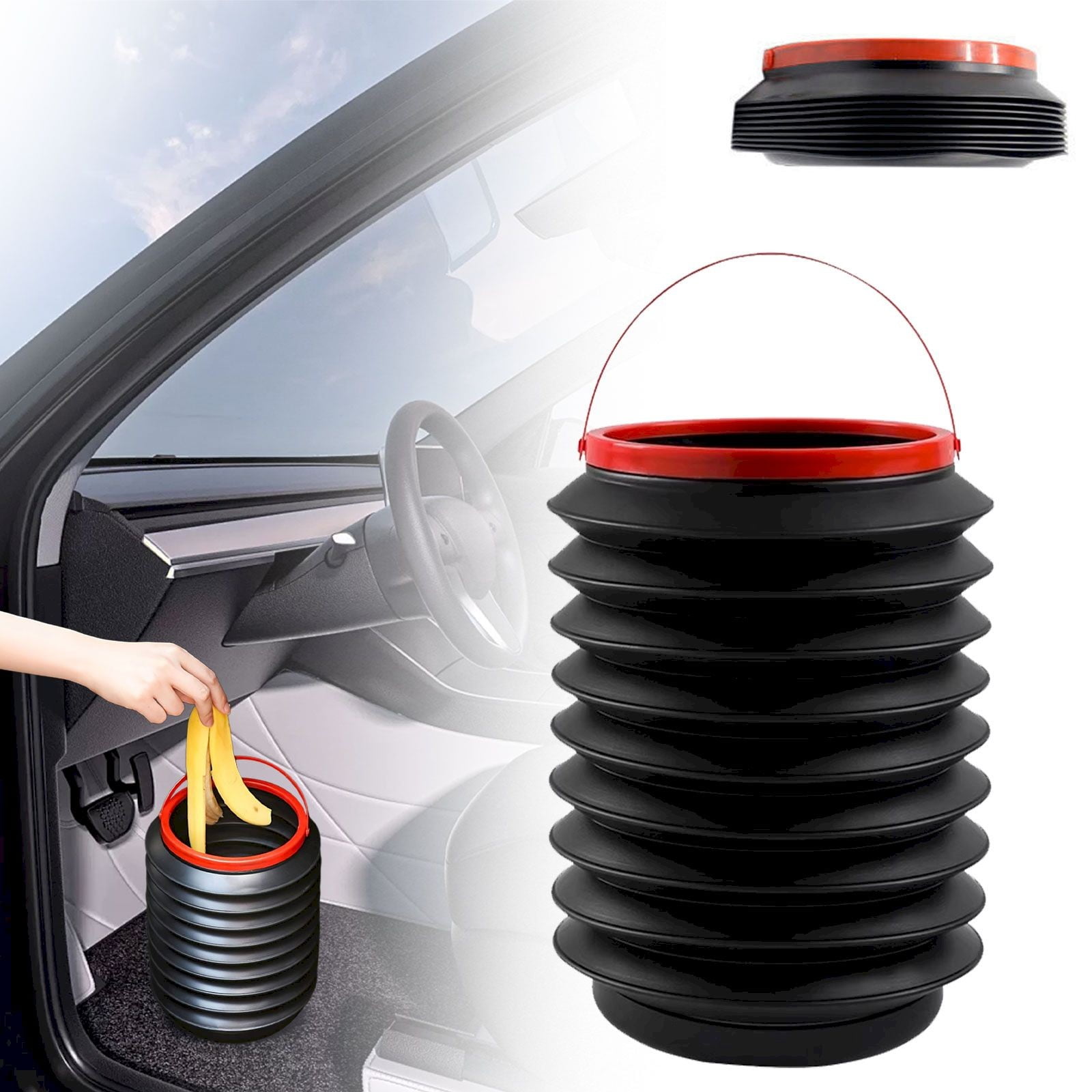 Automotive Car Trash Cans Mini Trash Can For Car， Trash Can，Telescopic ...