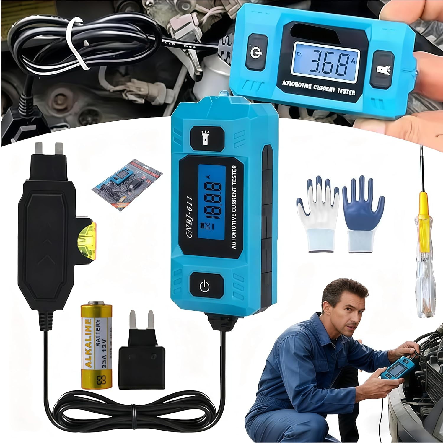 Automotive Circuit Fault Probe Tester, 20A 48V-High-Precision Current ...