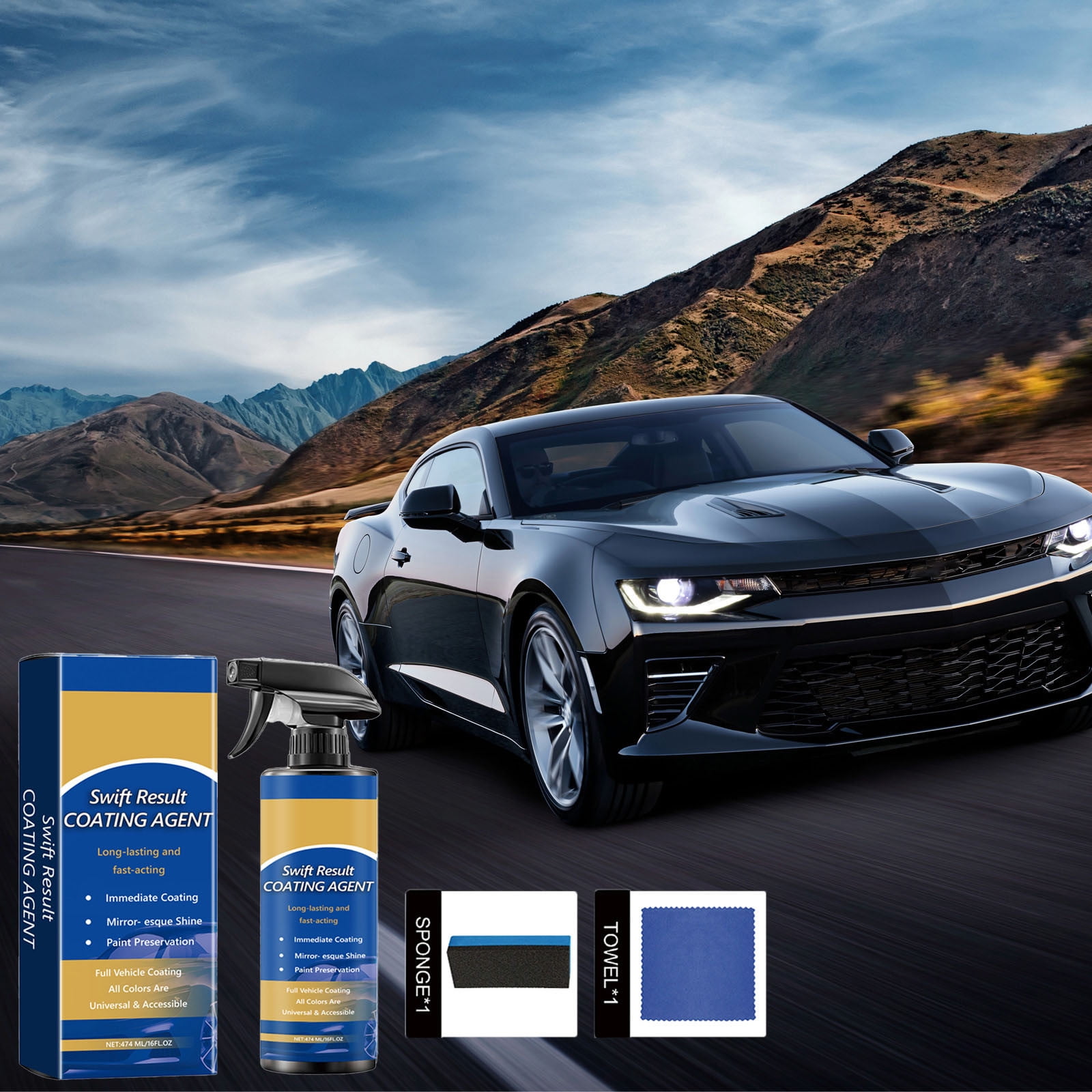 Automotive Coating Agent Paint Protective Coating 474ml, Car Paint Gloss Restoration Maintenance ...