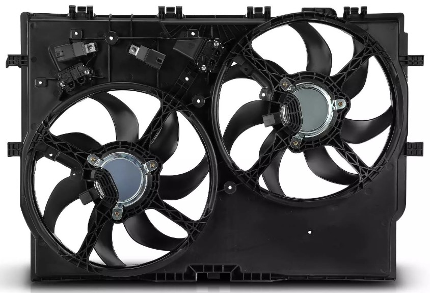 Automotive Cooling Dual Radiator and Condenser Fan Assembly For Ram ...