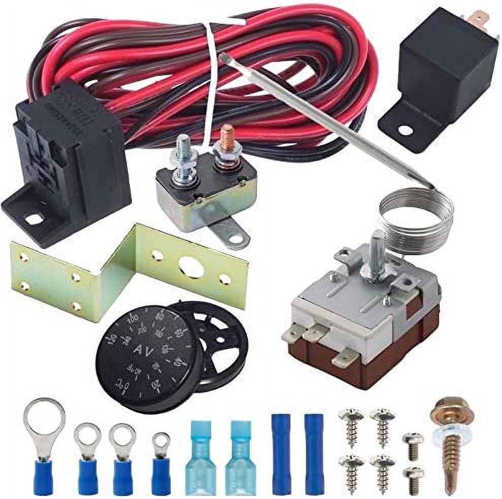 Automotive Engine Radiator Electric Cooling Fan 32-248'F Turn-Dial ...