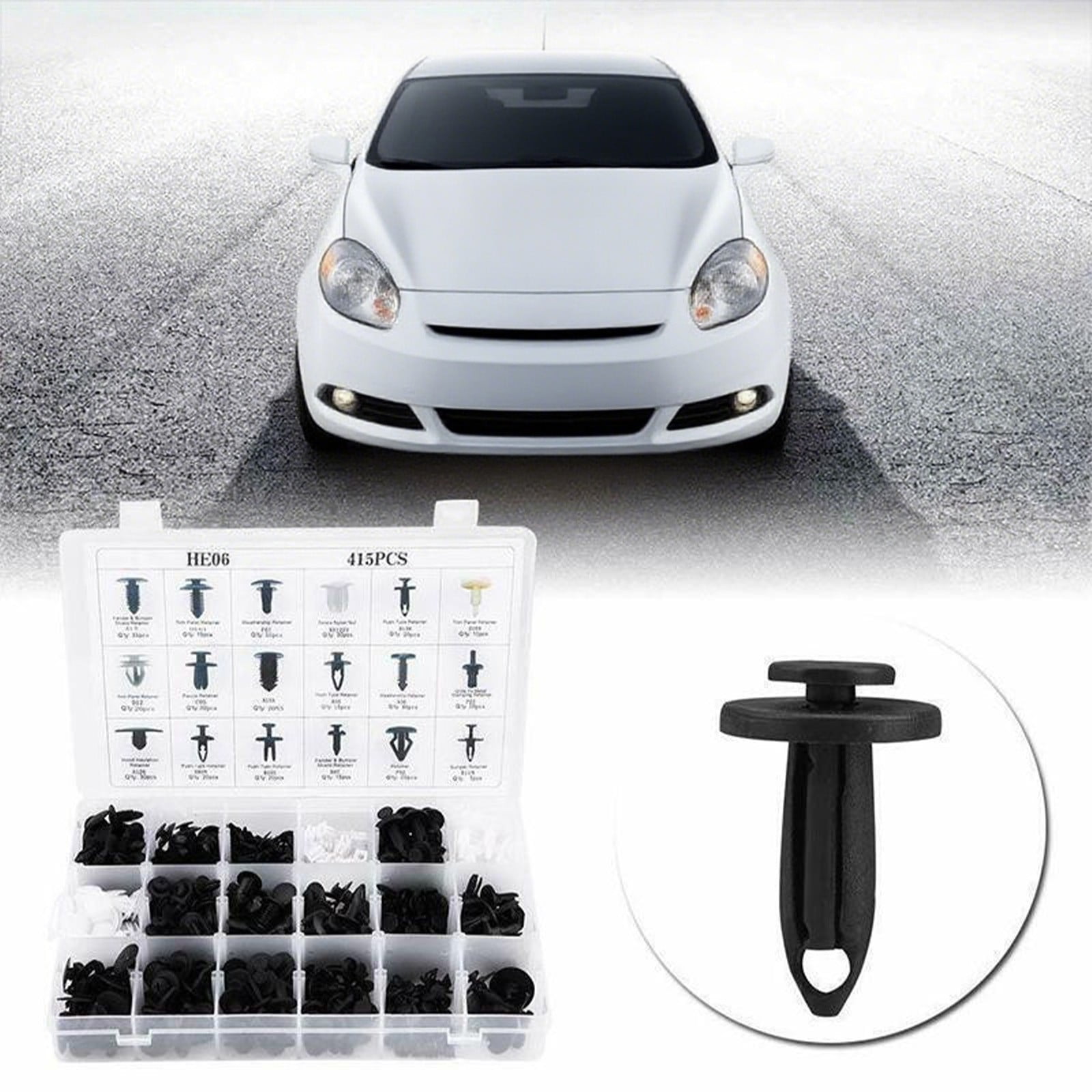 Automotive Fastener Clip Assortment Set 100PCS | 6 Types Nylon ...