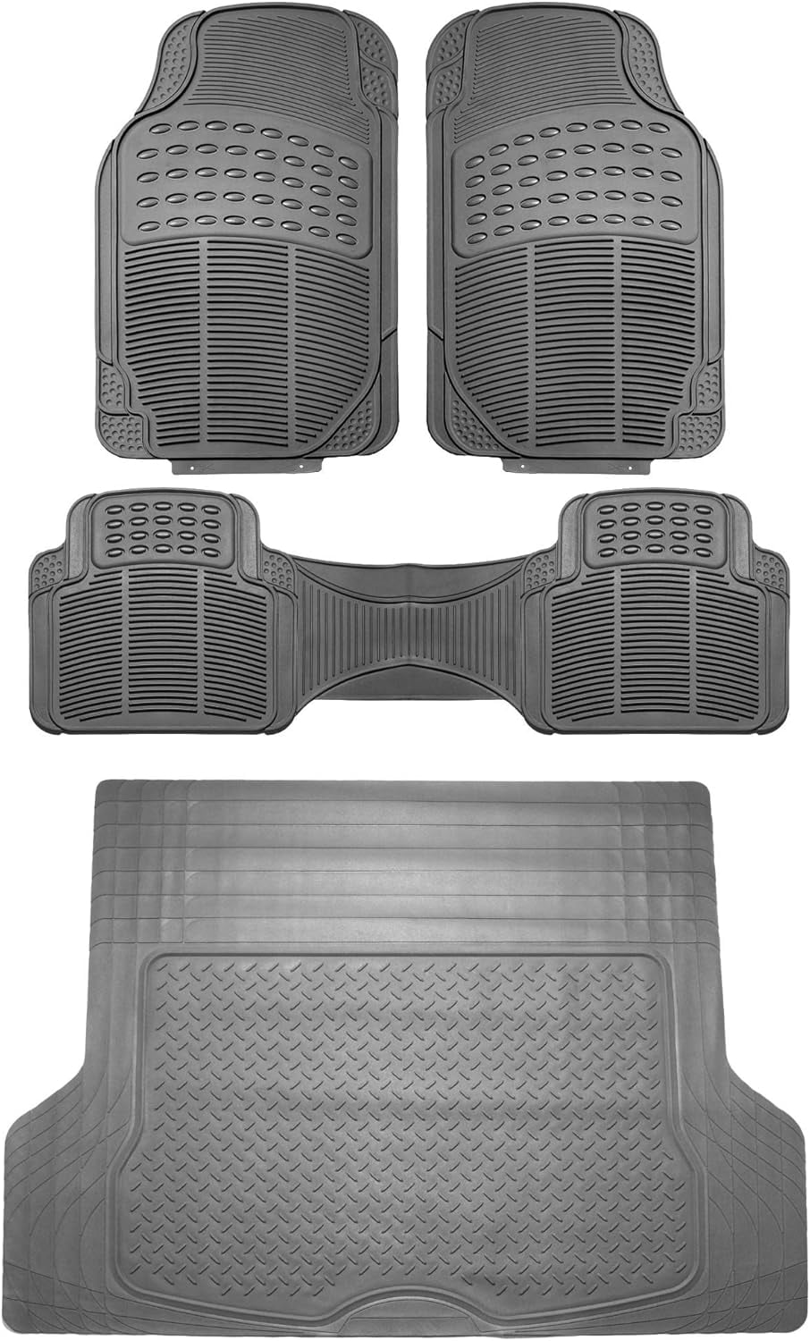 Automotive Floor Mats - Heavy-Duty Rubber, Universal Fit Full Set ...