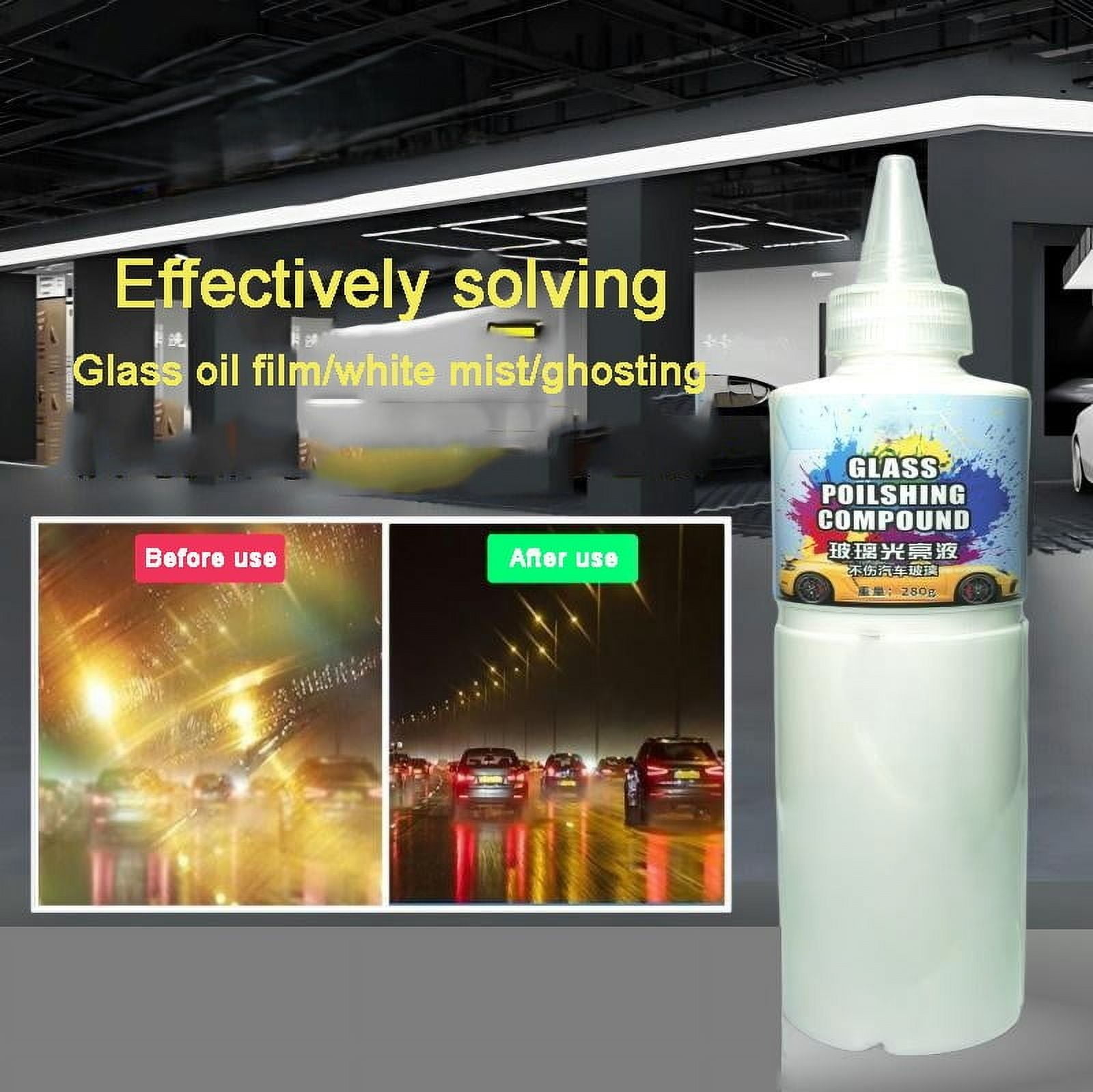 Automotive Glass Cleaner,Oil Film Remover,280ml Bottle,Strong Stain Eraser for Car Windshields ...
