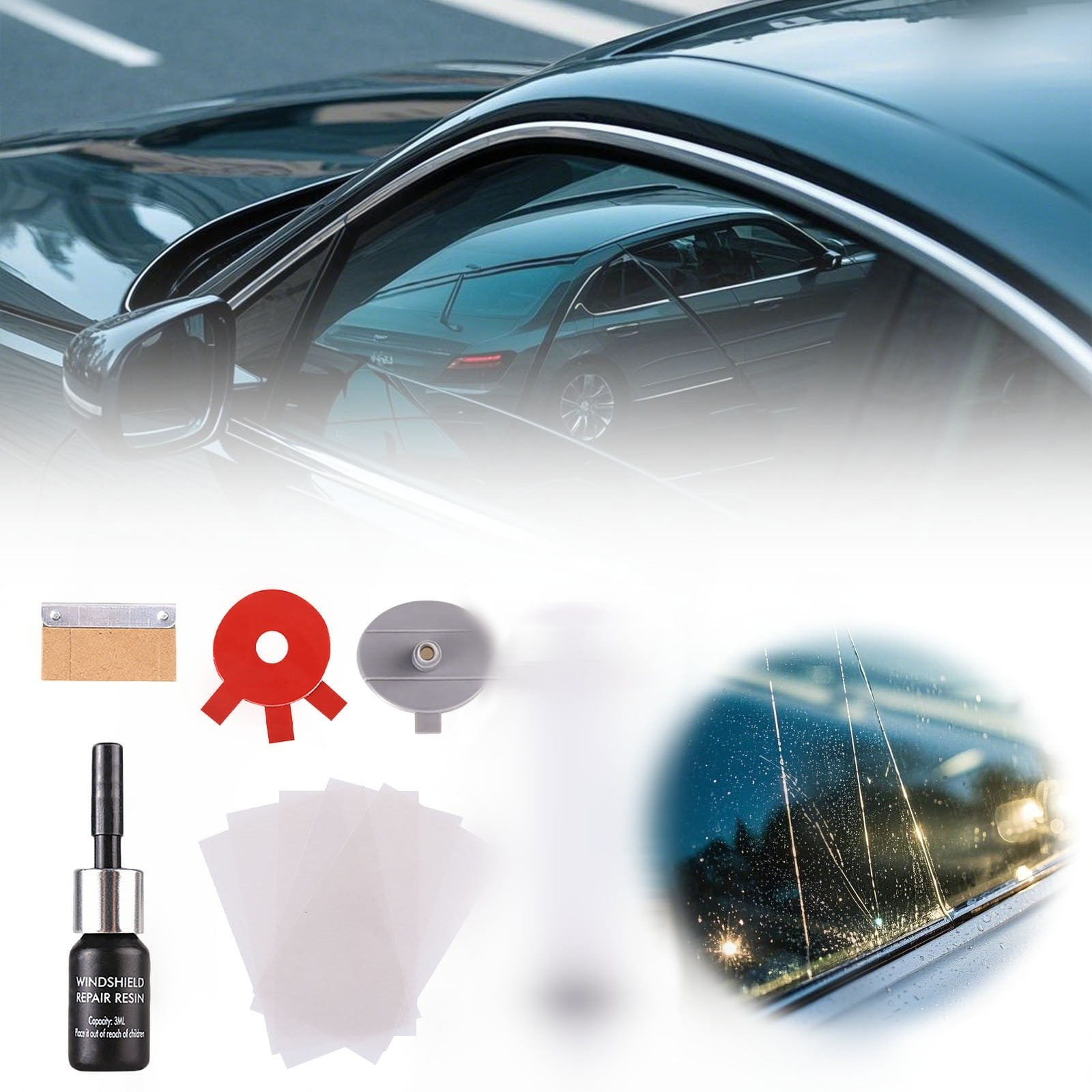 Automotive Glass Tool Automotive Windshield Kit Car Windshield Kit Quick Fix Clear Resin Easy ...