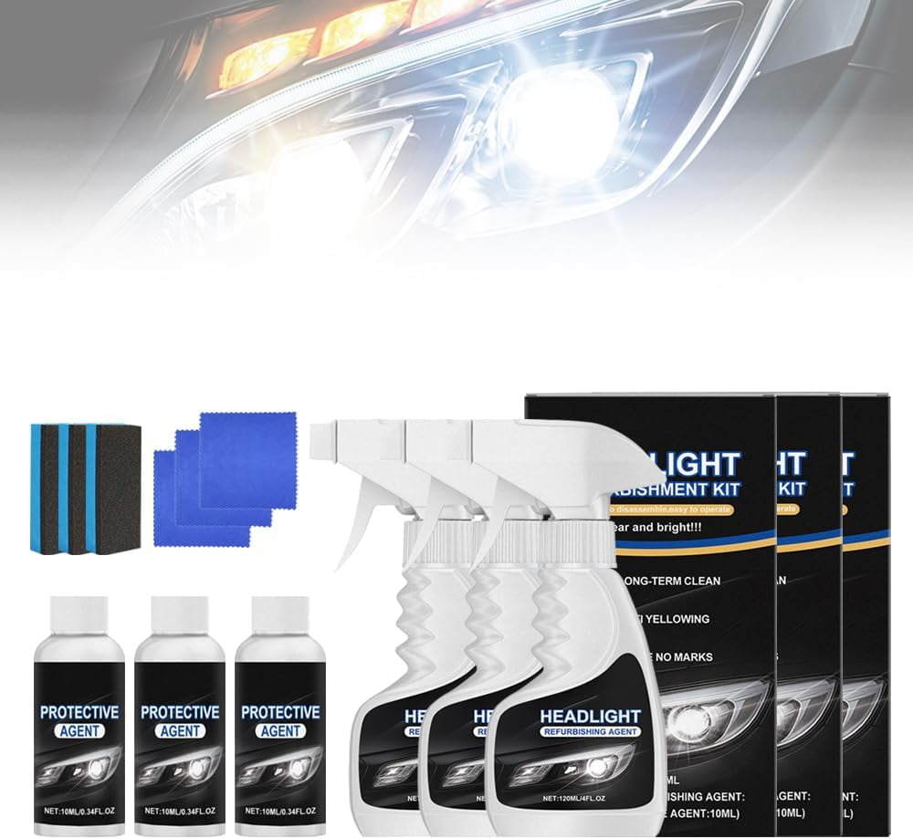 Automotive Headlamp Restoration Fluid Kit, 2025 Upgraded Headlight ...