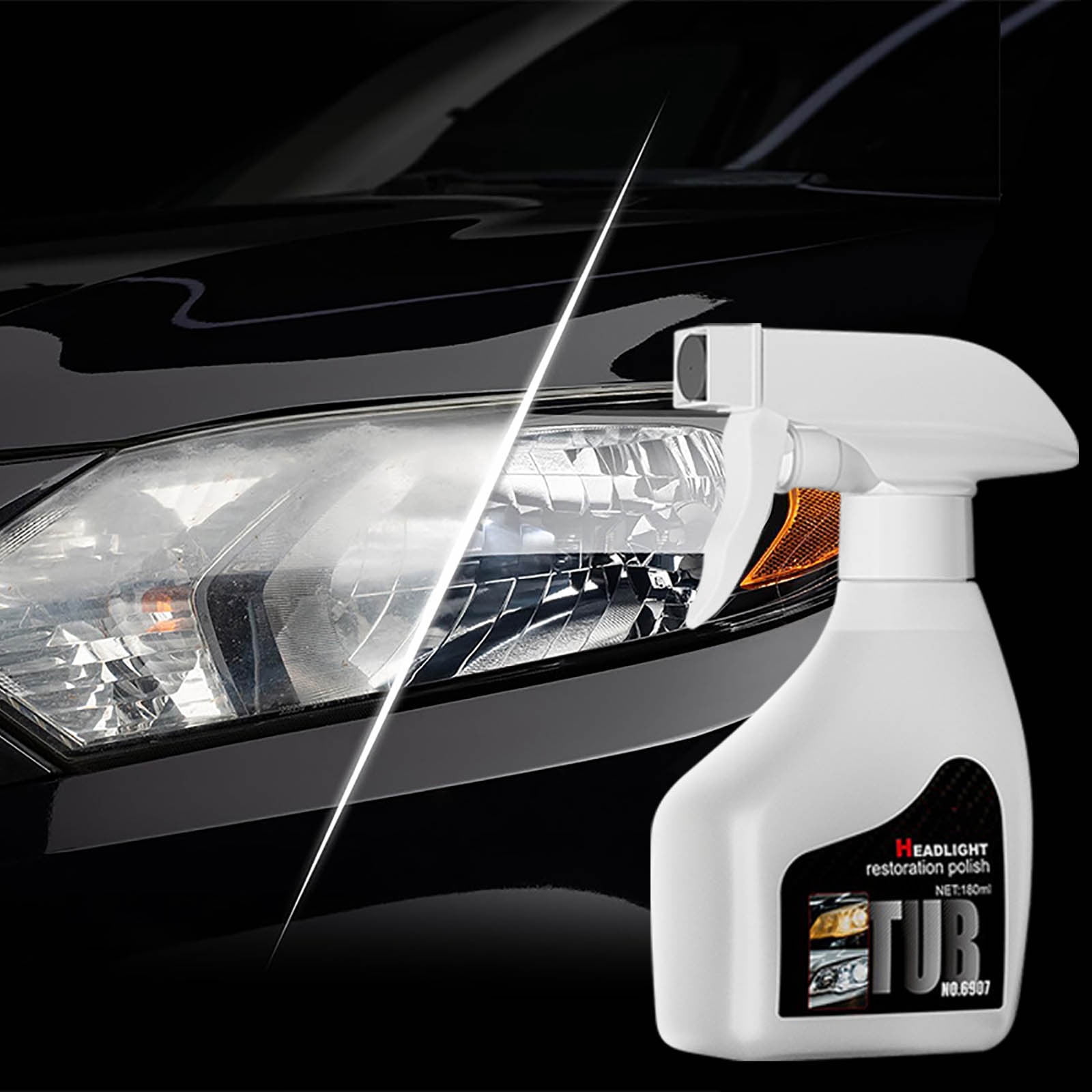 Automotive Headlamp Restoration Fluid Kit - Car Light Restorer Cleaner ...