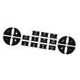 Automotive Interior Button Decals Stickers Trim Car Radio Stickers Set ...