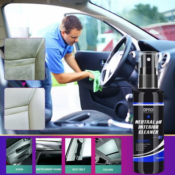 Automotive Interior Roof Leather Cleaning Agent, 300ml, Powerful Stain Remover for Car Seats ...